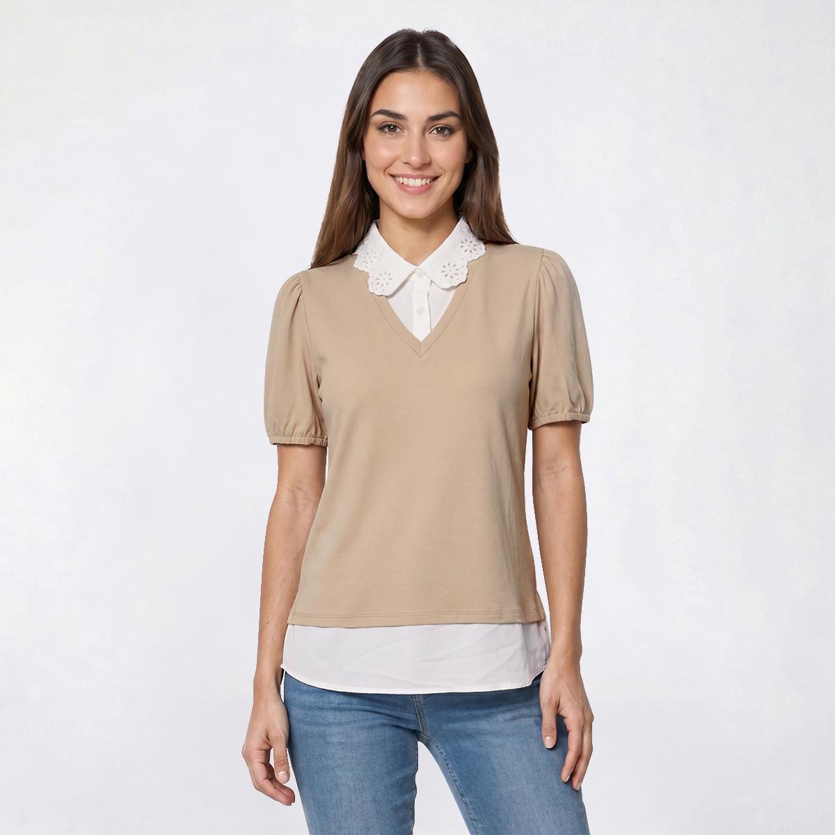 Click here for Womens Adrianna Papell Scallop Collar Two In One B... prices
